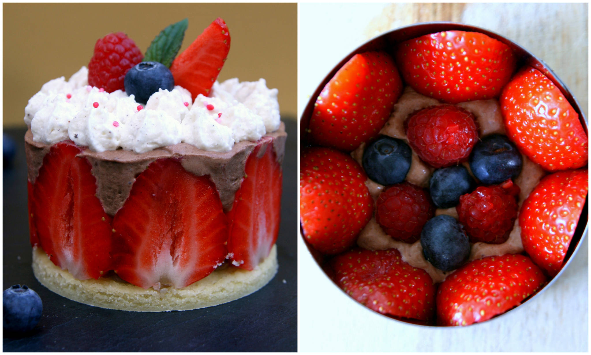 Gâteau fruits rouges et chocolat : comme un fraisier cacaoté...